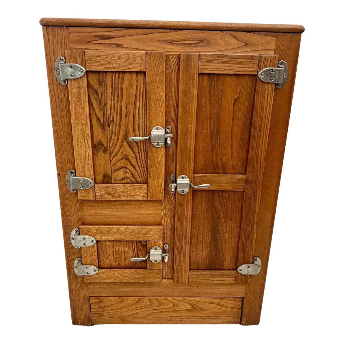 1930s Antique Ice Box Three Storage Cabinets Two Racks Caster Wheels ...