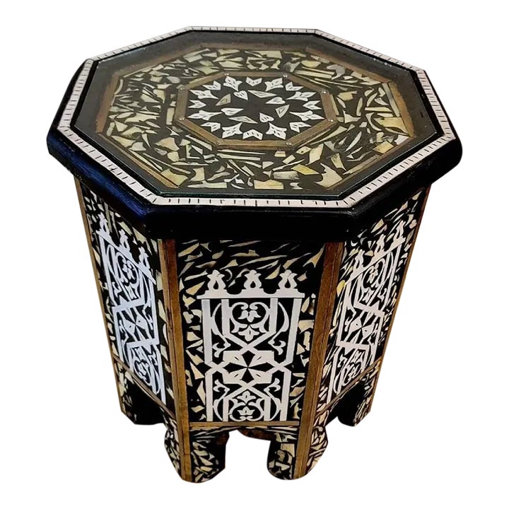 Moroccan Resin Inlay Marrakech End Table | Chairish