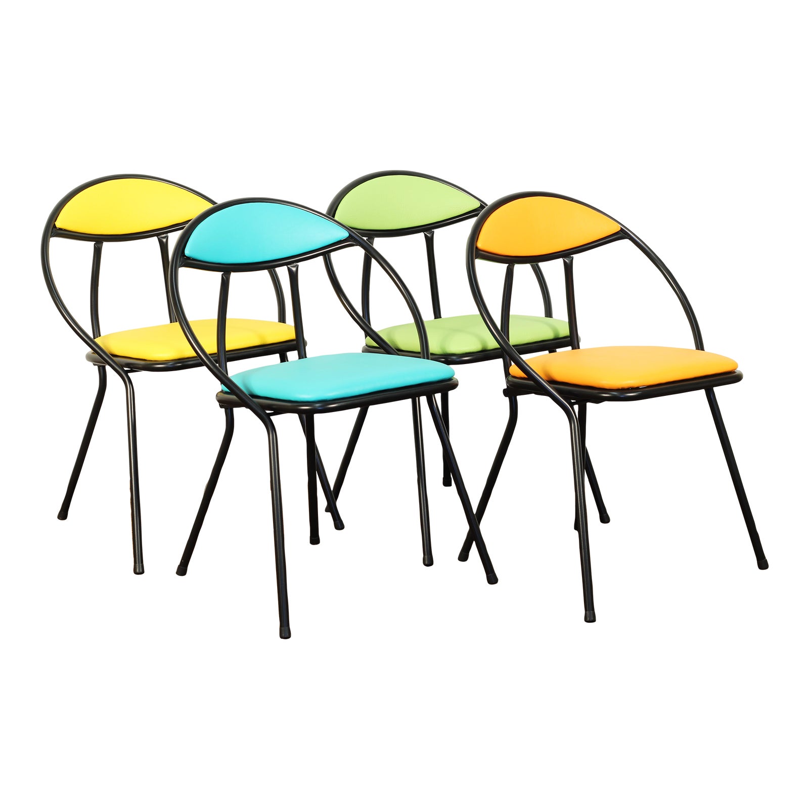 Vintage Rid-Jid Folding Chairs in the Style of Salterini - Set of 4 ...
