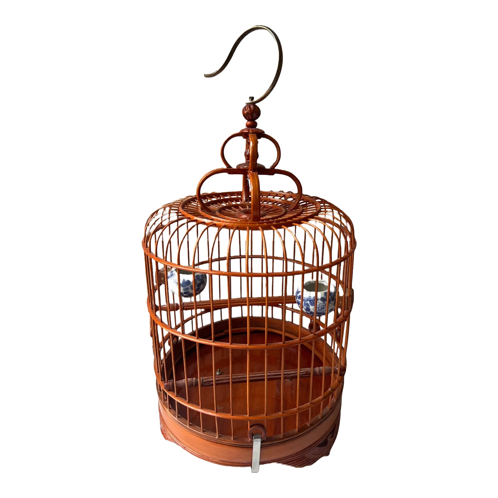 Vintage Late 20th Century Asian Chinese Design Round Carved Bamboo ...