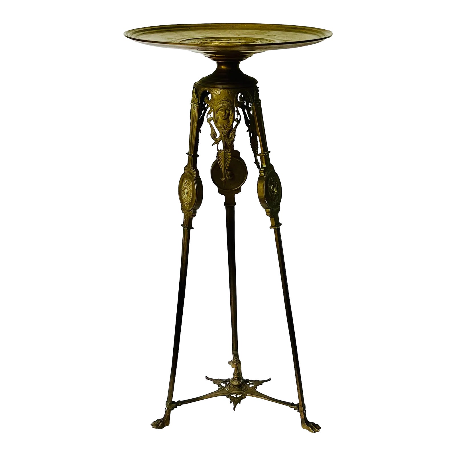 French 19th Century Bronze Tall Side Table or Trepied Stand by ...