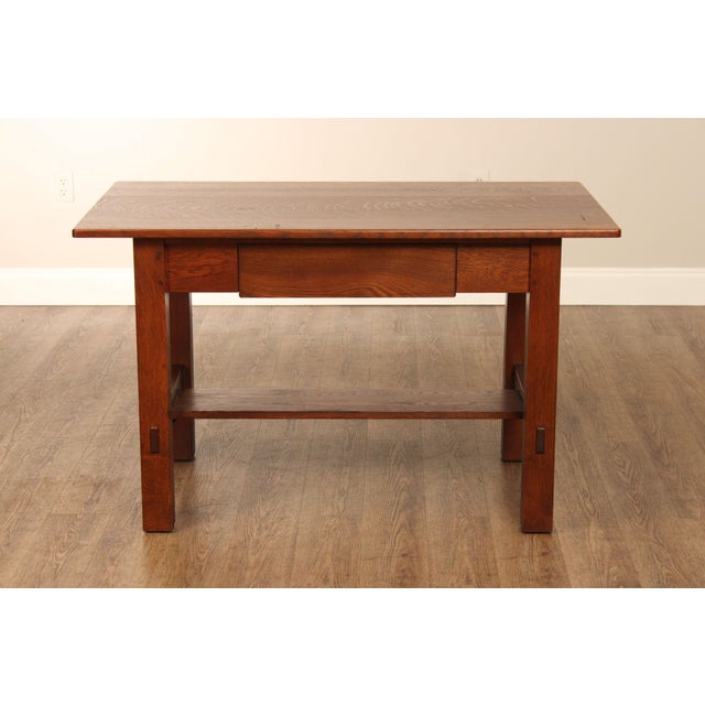 Early 20th Century Limbert Mission Oak Library Table or Writing Desk ...
