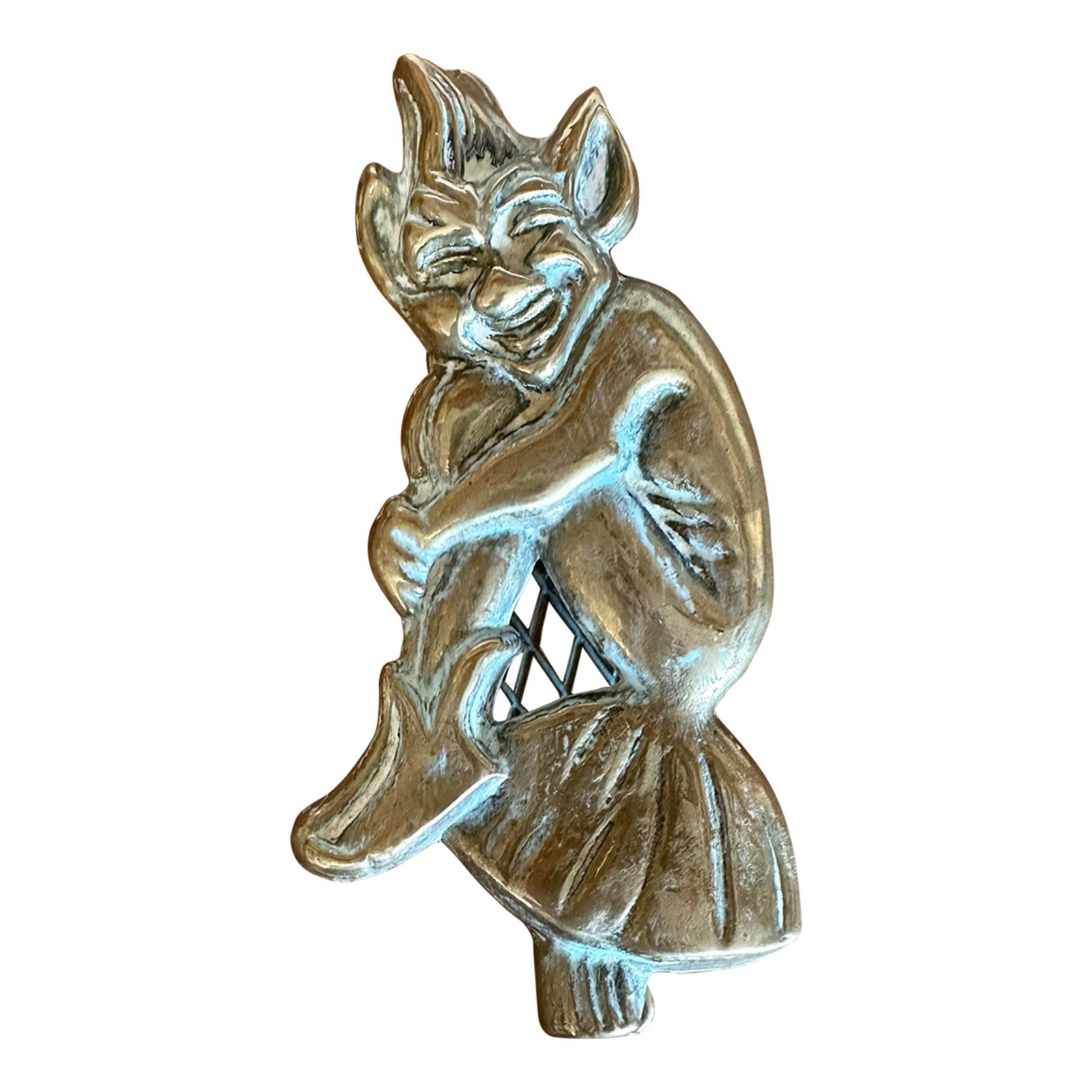 Vintage English Brass Imp Door Knocker | Chairish