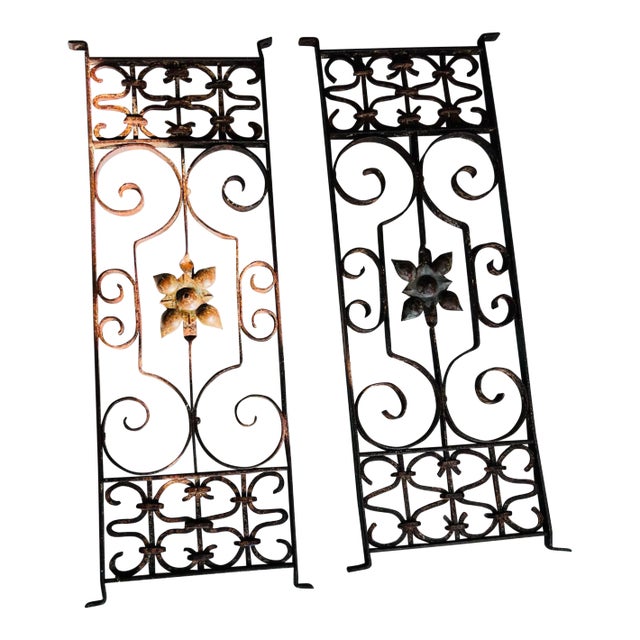 Early 20'th C. Wrought Iron Decoarative Panels | Chairish