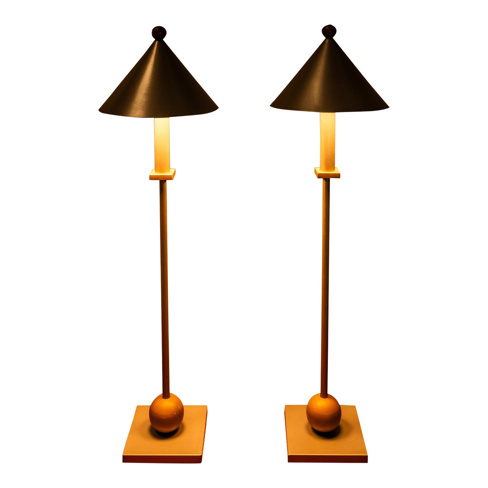Set of Two Post Modern Memphis Style Table Lamps by George Kovacs for ...