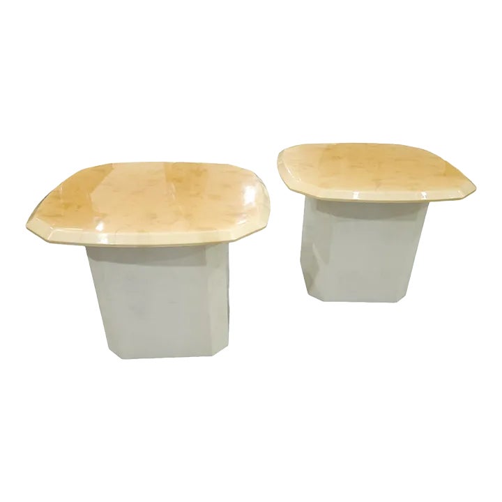 Mid 20th Century Faux Goat Skin Post Modern Side Tables - Set of 2 ...