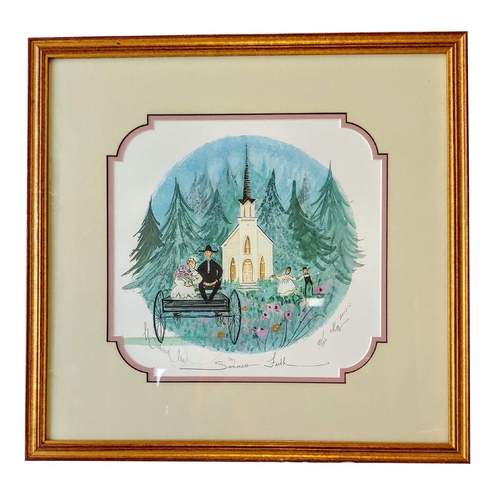 Vintage P. Buckley Moss Summer's Faith Framed Signed Print, 2001 440/ ...