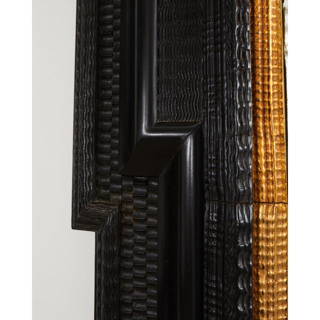 Grand Dutch Baroque Style Ebonized Beveled Glass Ripple Mirror Chairish