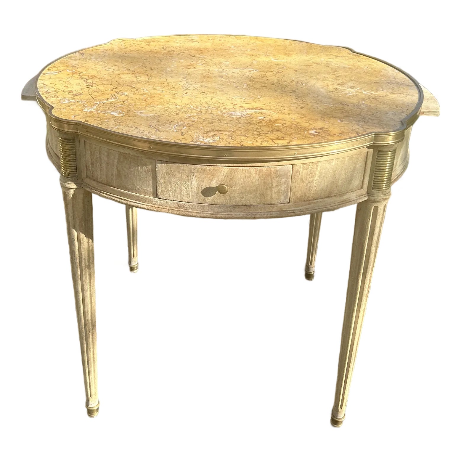 Late 20th Century Stripped Gueridon/ Center Table Banded Marble Top ...