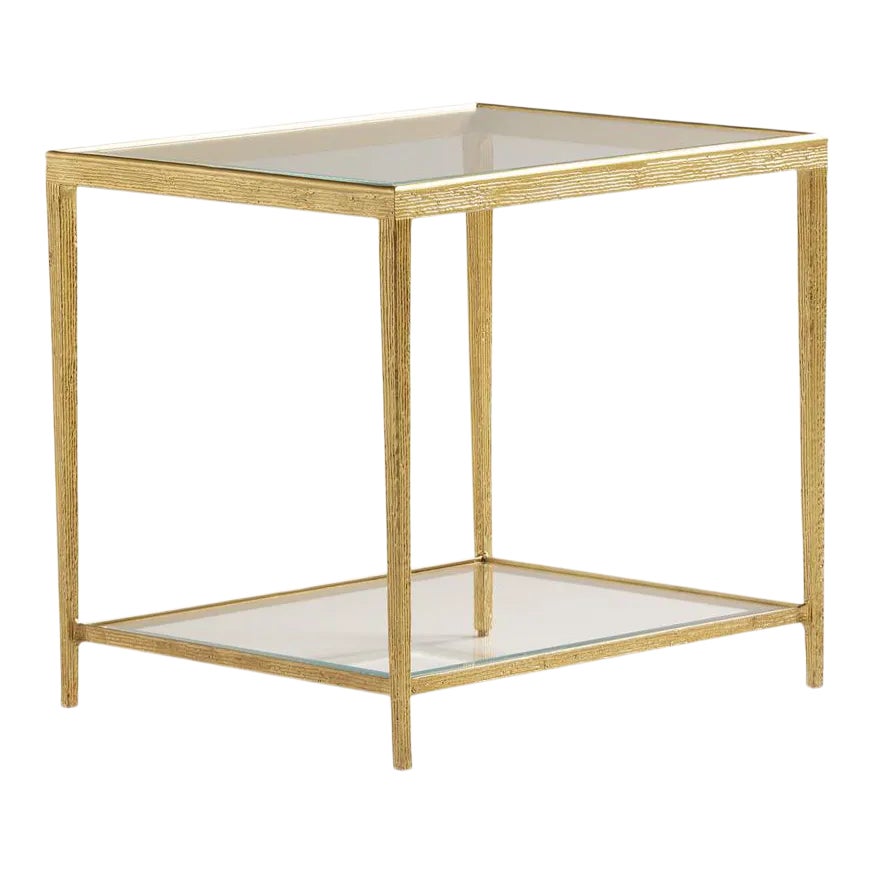 Maitland-Smith Jinx Brass Rectangle Side Table | Chairish