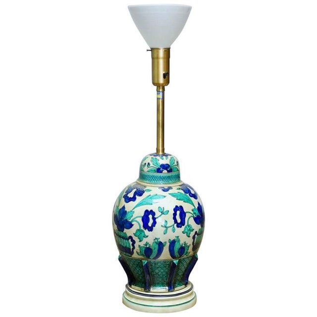 Marbro Italian Ceramic Faience Table Lamp | Chairish