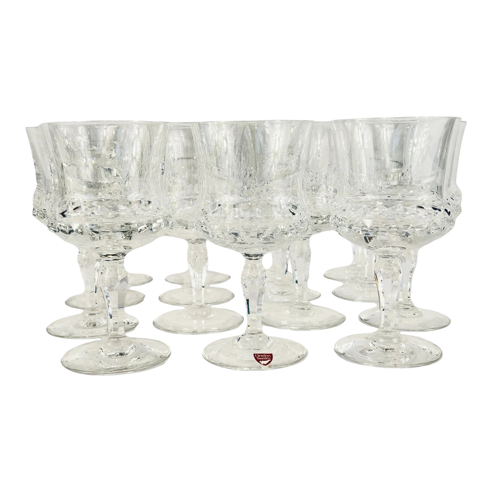 Orrefors Crystal 8oz. Silvia Water Goblets-Set of 15 | Chairish