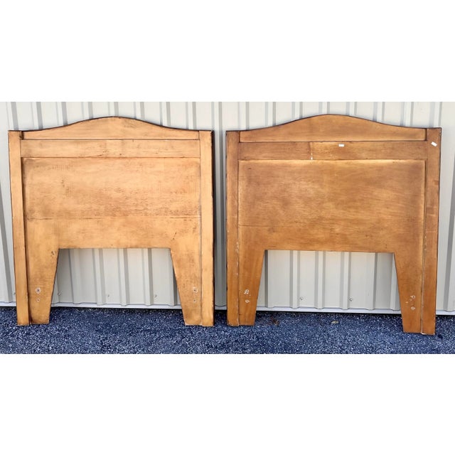 Burnt Bamboo and Wicker Rattan Twin Headboards- a Pair | Chairish