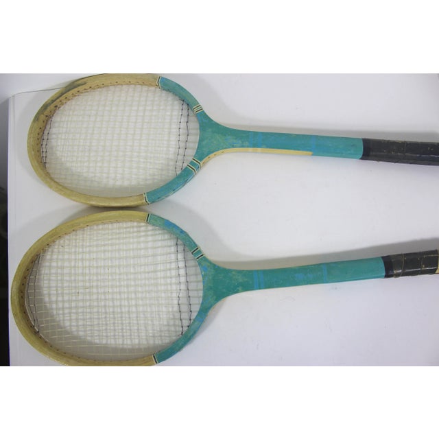 Curated Pair of Vintage Tennis Rackets for Designer Decorating Wood ...