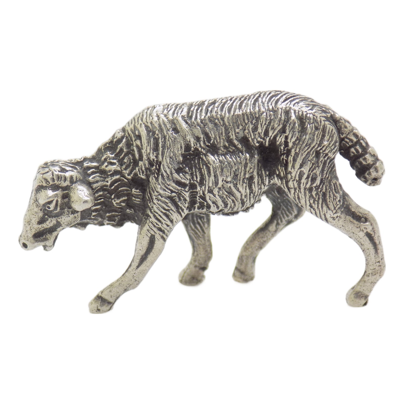 Vintage Italian Genuine Silver Sheep Detailed Figurine, 1970s | Chairish