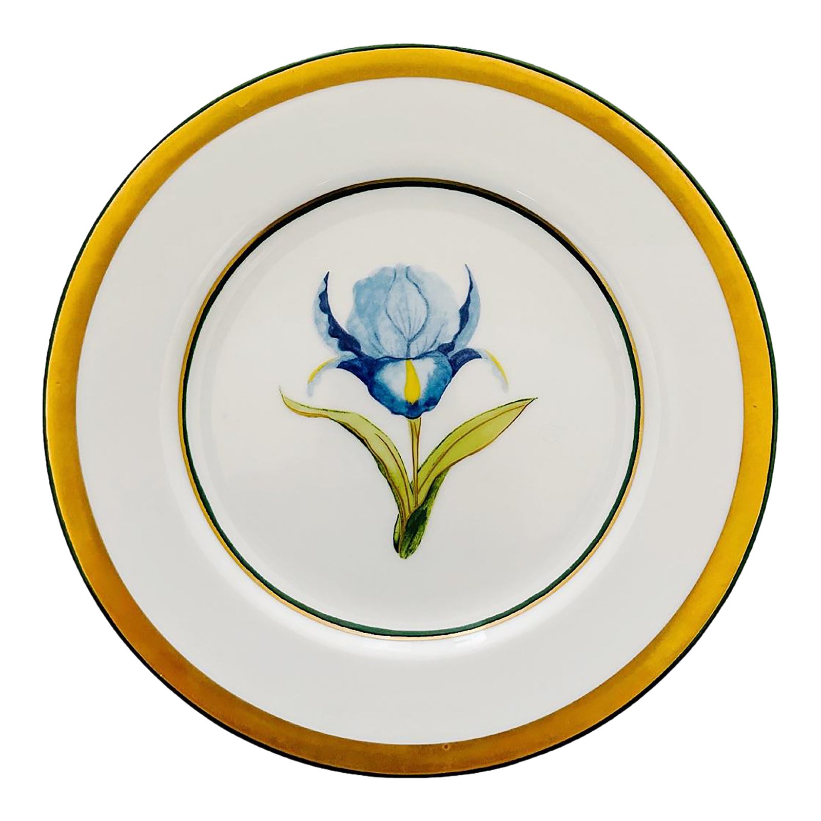 1990s Marc Blackwell Iris Decorative Plate | Chairish