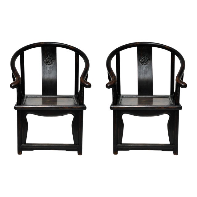 Late 19th Century Chinese Antique Ladies' Yoke Back Chairs-A Pair ...