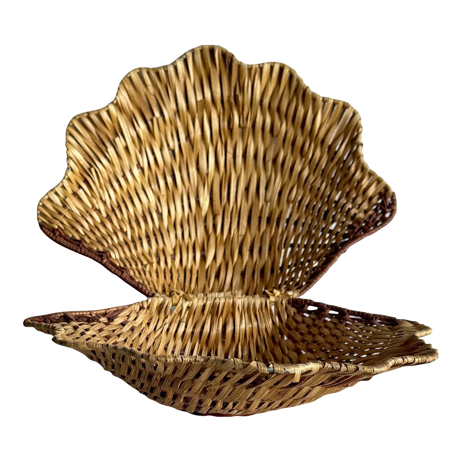 Wicker Clam Shell | Chairish