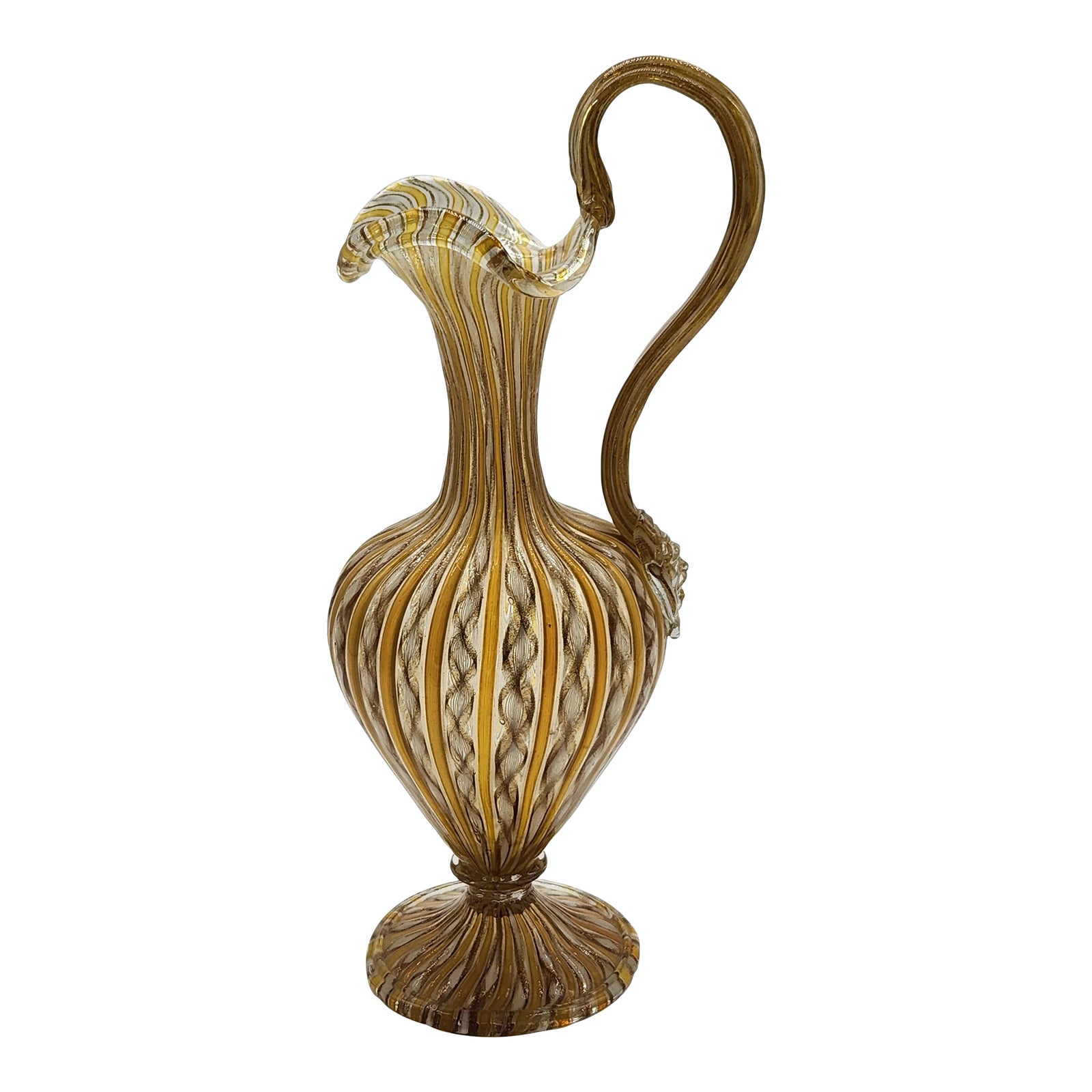 Venetian Salviati 1800s Glass Ewer/Pitcher | Chairish