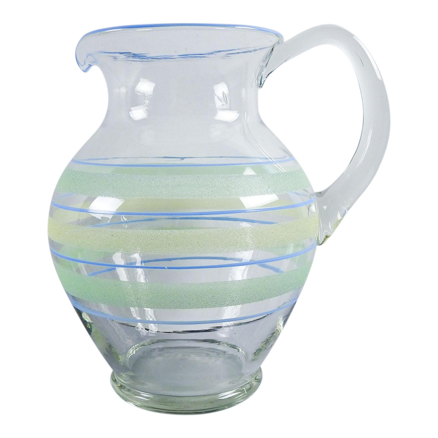 1930s Hand Blown Glass Pitcher | Chairish