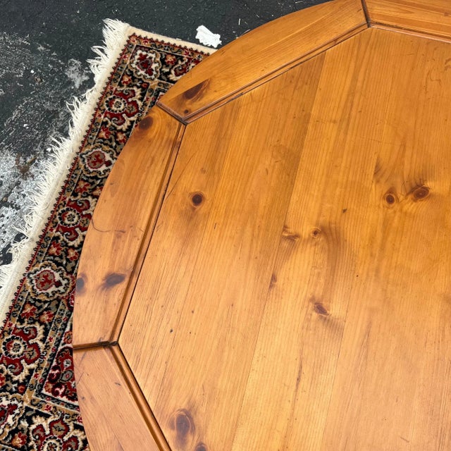 Mid-20th Century Round Pine Coffee Table | Chairish