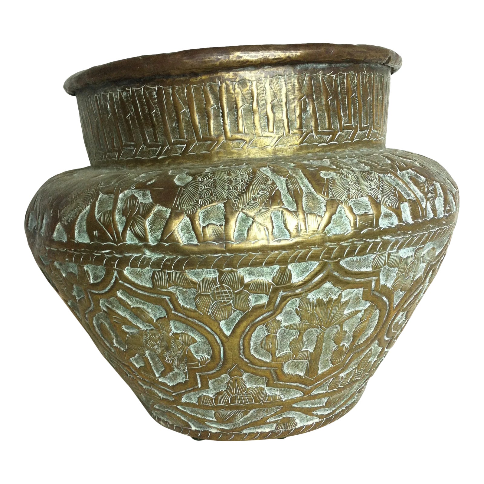 18th Century Antique English Brass Pot | Chairish