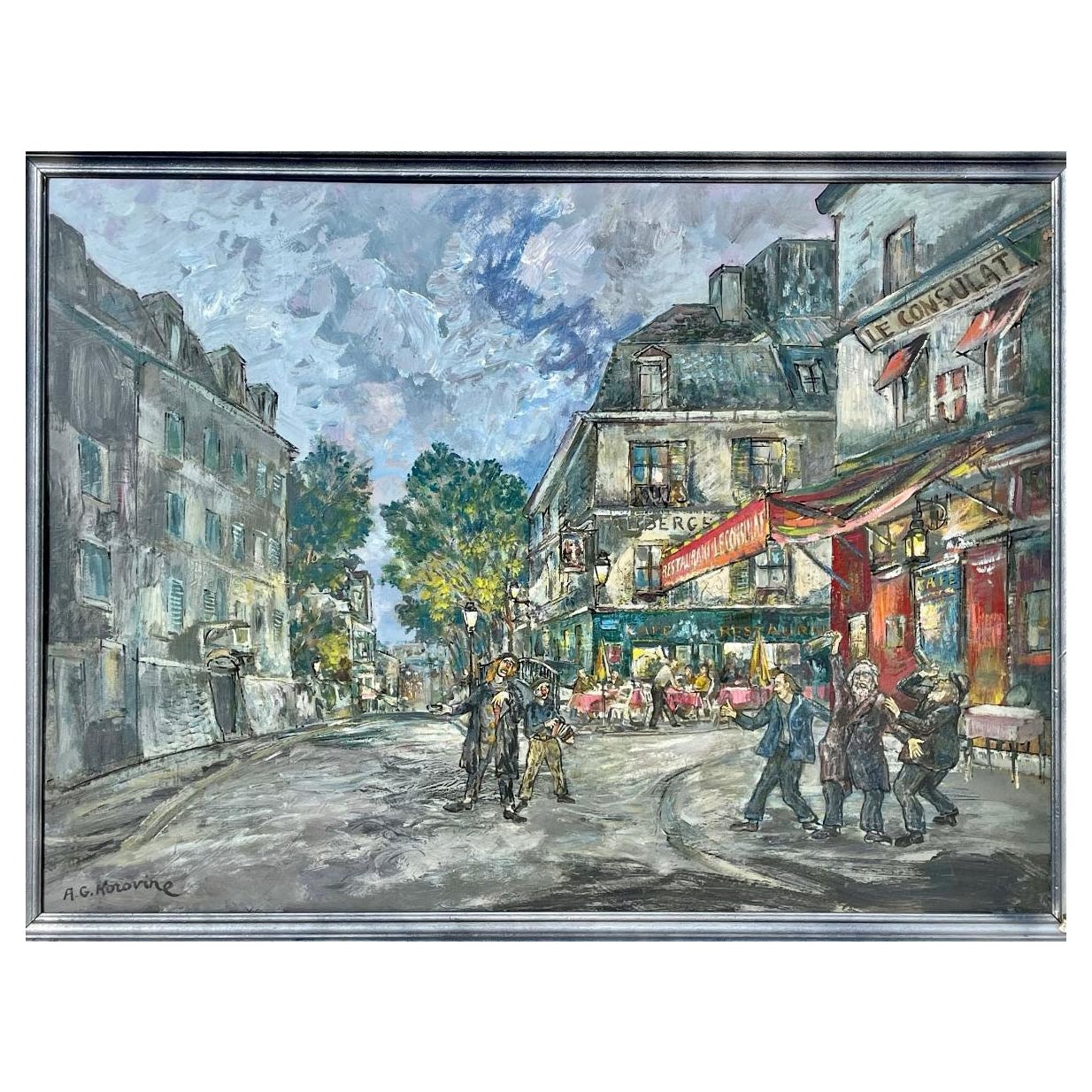 Alexis Guy Korovine, Montmartre, Le Soir, Oil on Panel | Chairish