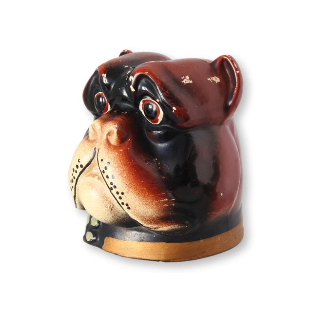 Antique English Porcelain Pug Dog Smash Bank | Chairish
