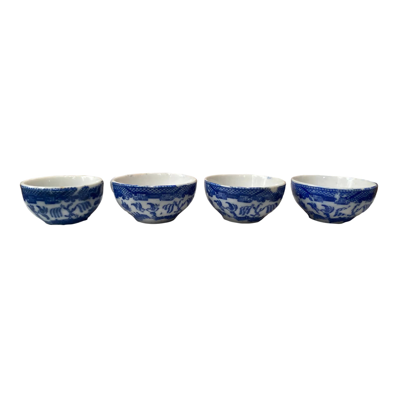 Mid 20th Century Hand-Painted Porcelain Chinese Porcelain Mini Tea Cups ...