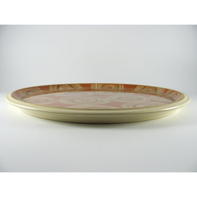 Denby Fire Chilli Round Platter Chop Serving Plate | Chairish