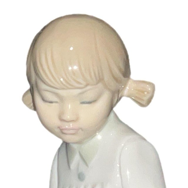 Zaphir Lladró Figurine - Girl With Doll in Cradle | Chairish