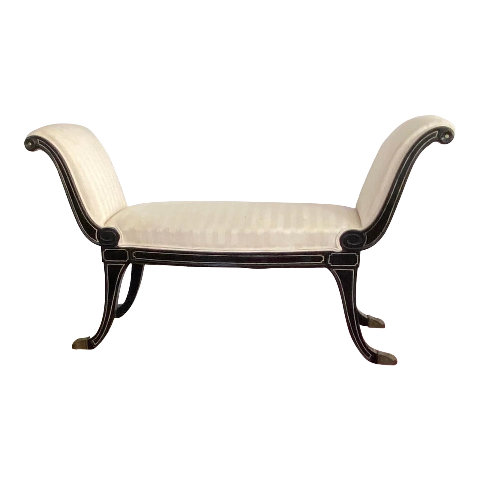 1900s Vintage English Antique Regency Bench | Chairish