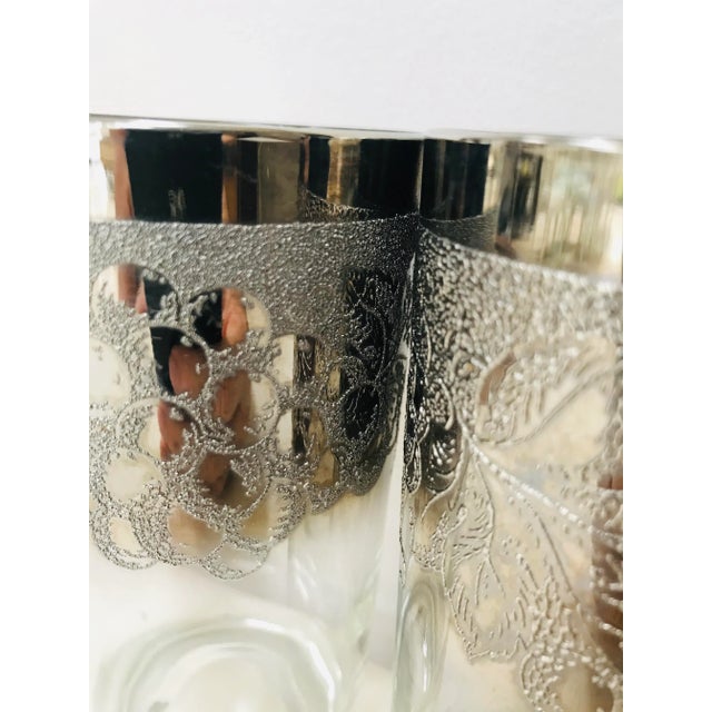 Mid-Century Vitreon Queen's Lusterware Etched Silver Faded Long Drink ...