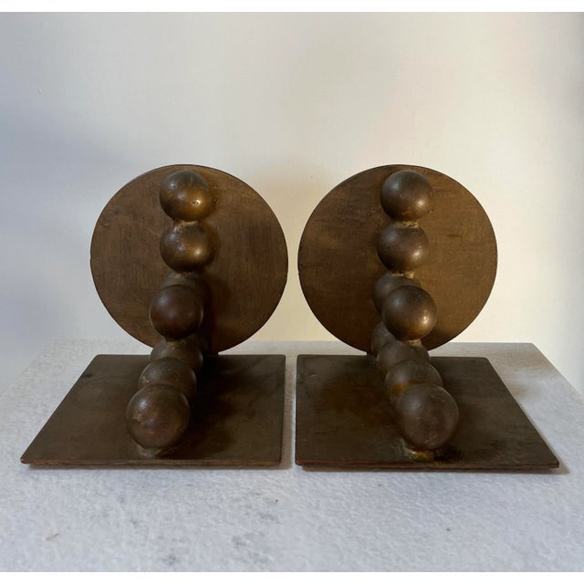 1960s Bronze Geometric Abstract Bookends- a Pair | Chairish