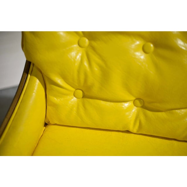 1960s Transitional Canary Yellow Vinyl Lounge Chairs - a Pair | Chairish