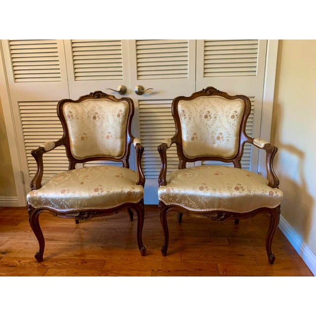 Late 19th Century Antique Louis XV Arm Chairs- a Pair | Chairish