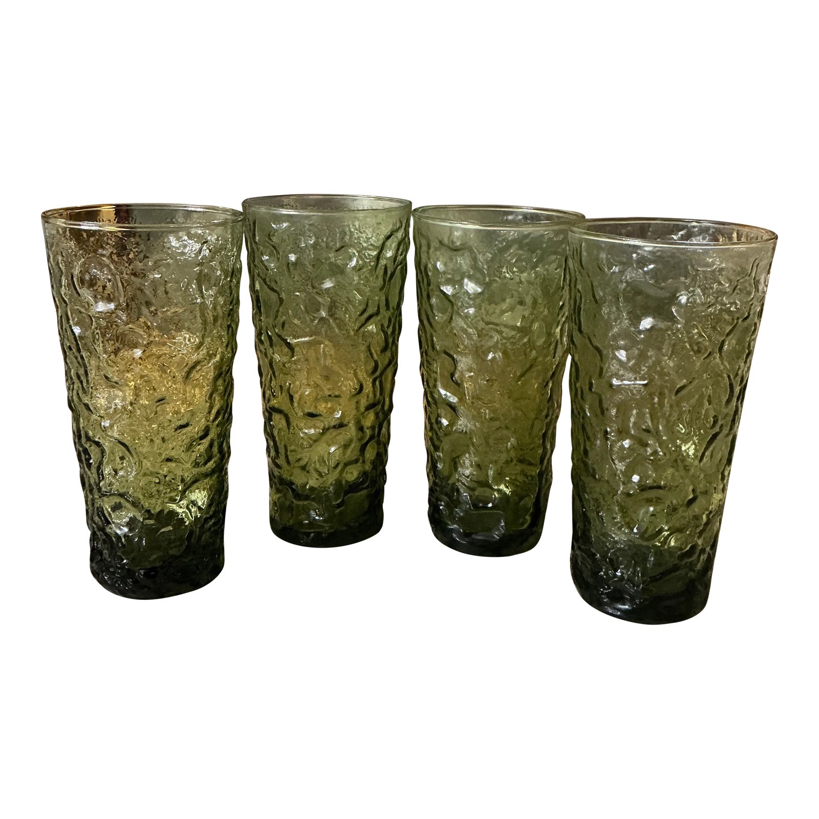 Vintage Anchor Hocking “Bumpy” Glasses- Set of 4 | Chairish