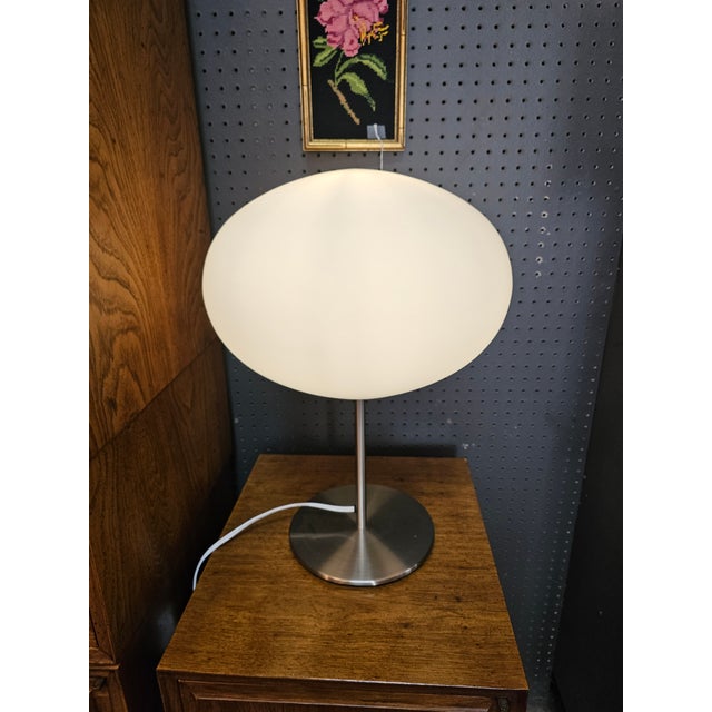 70s Italian Style Glass Globe Table Lamp | Chairish