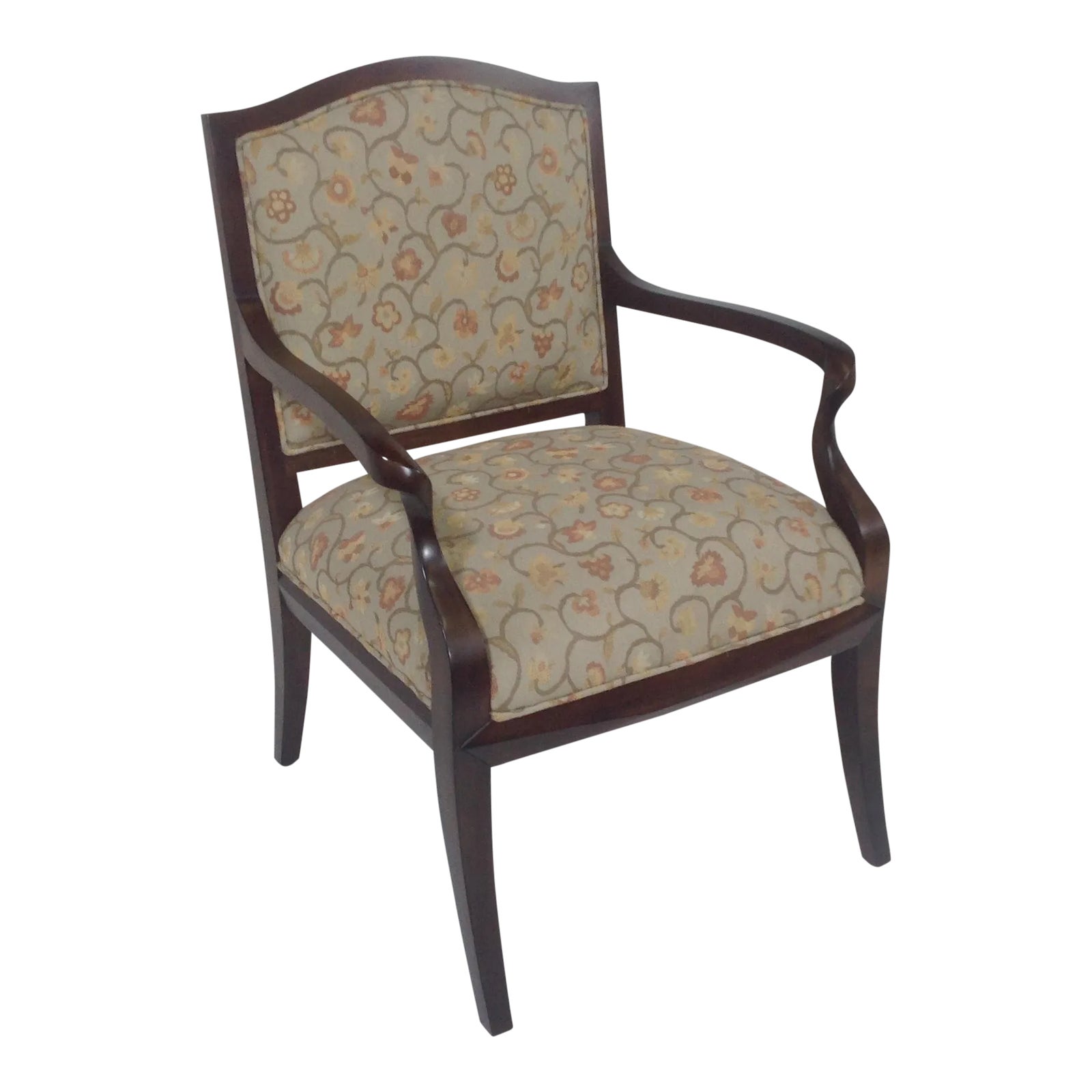 Modern Lounge Chair With Tapestry Fabric | Chairish