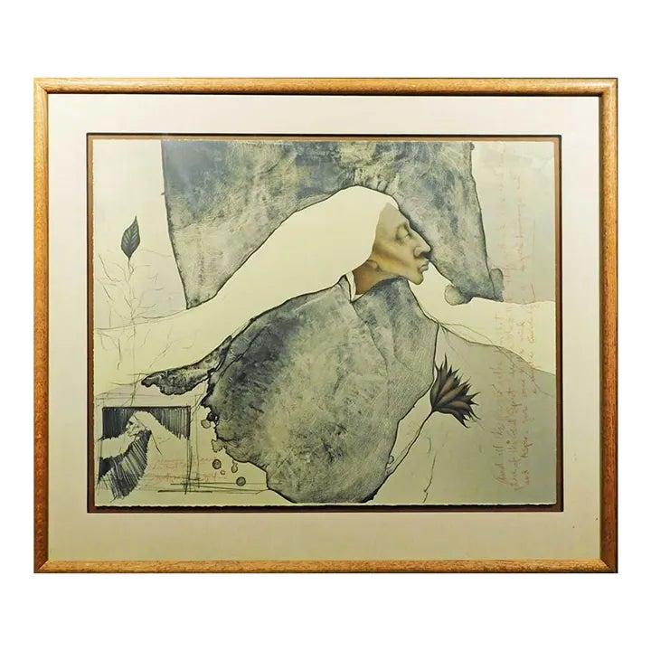 1980s Frank Howell Summer Flower Colored Framed Hand Signed Lithograph ...