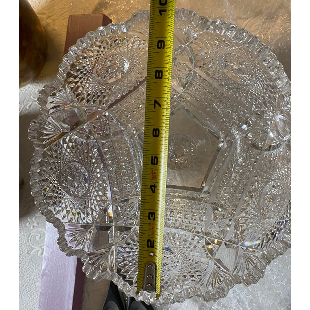 Baccarat Attrib. French Diamond Cut Crystal Footed Bowl or Crystal Bowl ...