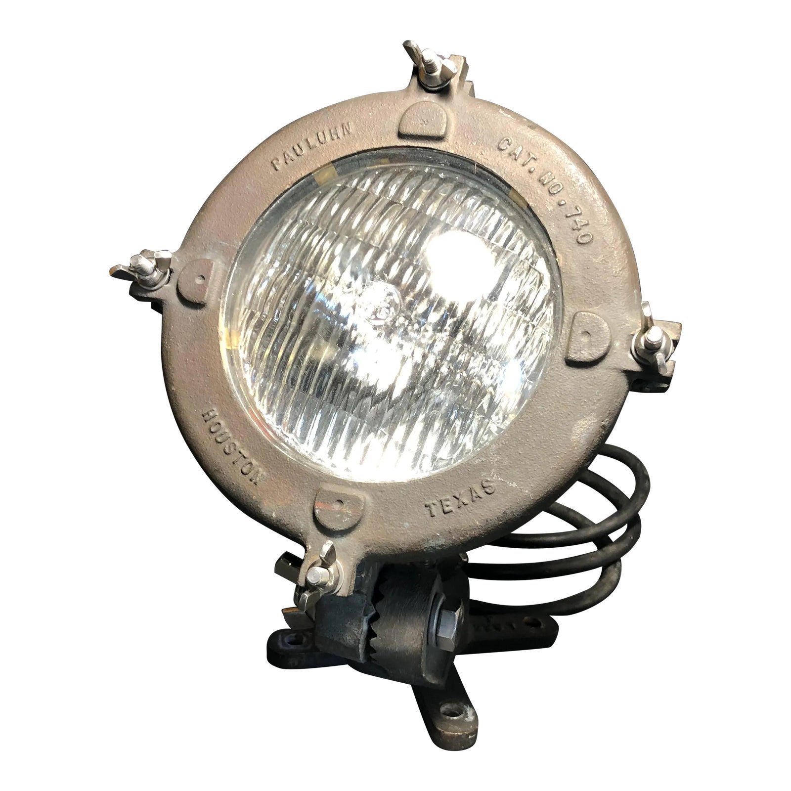 Vintage Pauluhn Bronze Flood Light | Chairish