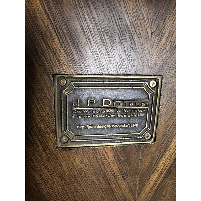 2000s JPDesigns Solid Walnut Wood Highback Chair | Chairish