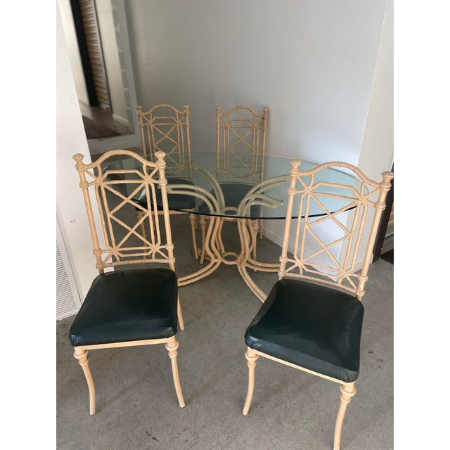 Vintage Chinese Chippendale Kessler Industries Faux Bamboo Patio Chairs ...