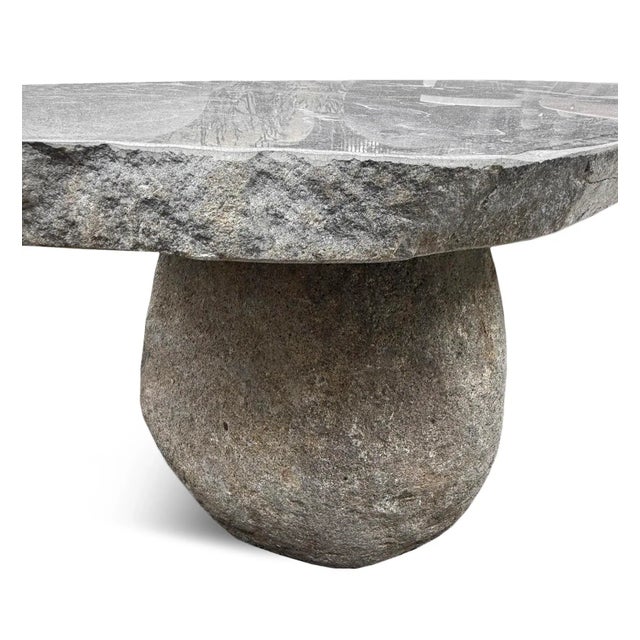 Stone Slab Boulder Coffee Table Bench | Chairish