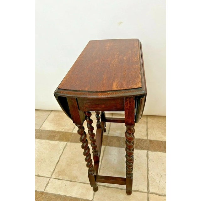 Early 1900s Antique Small Kitchen Dining Table Barley Twist Gate Leg ...