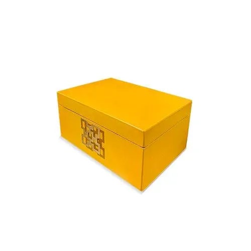 Asian Style Yellow Jewelry Boxes - Set of 3 | Chairish