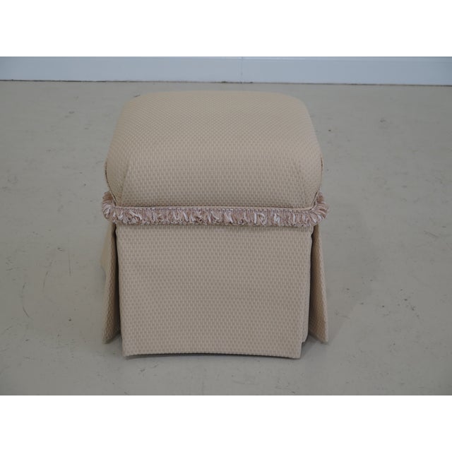 Custom Upholstered Skirted Square Ottoman | Chairish