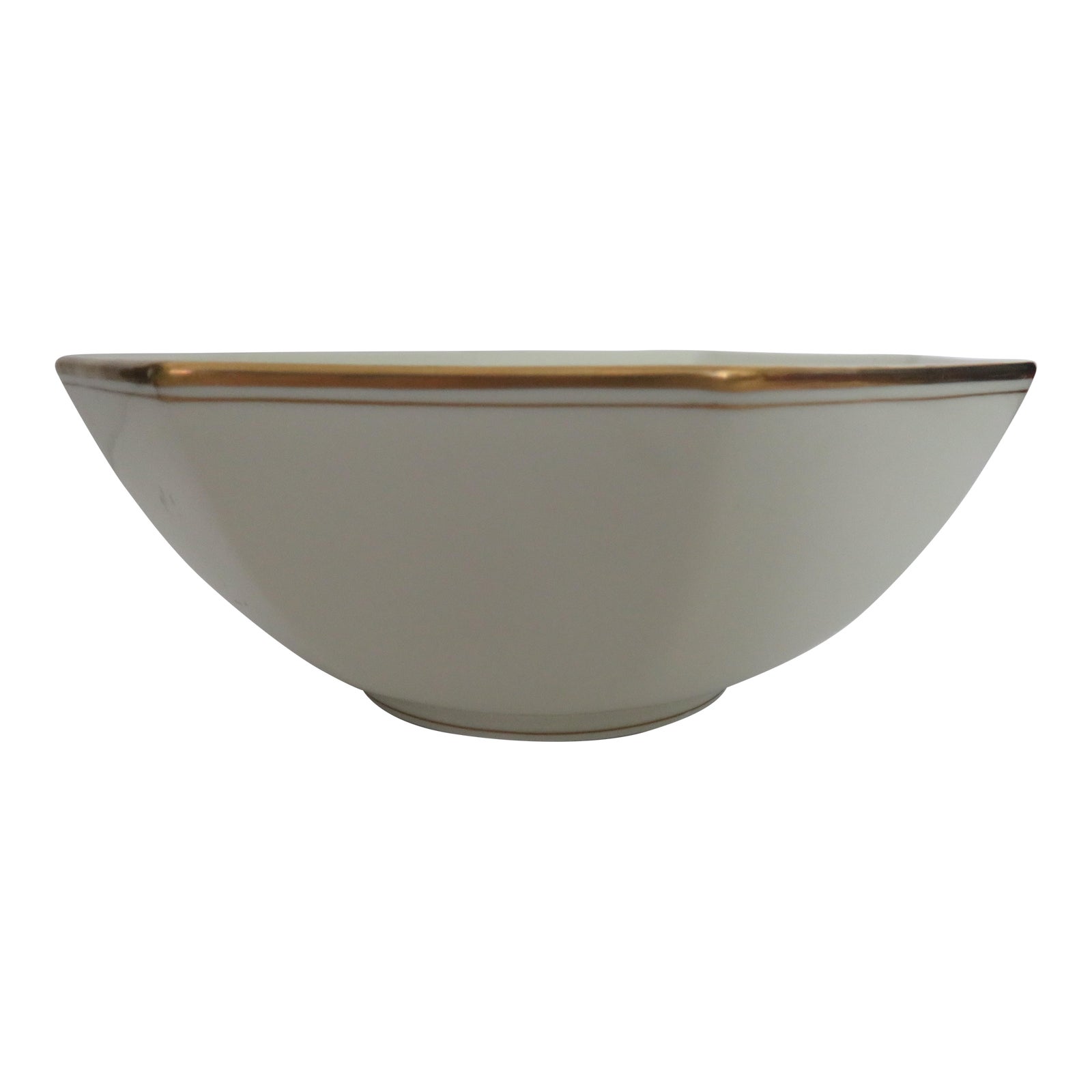 1977 Fitz & Floyd Palais Buff With Gold Border Octagonal Serving Bowl ...