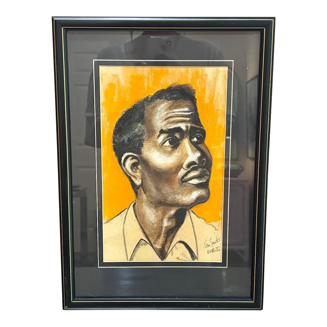 1961 Van Jandt Pastel Drawing Portrait | Chairish